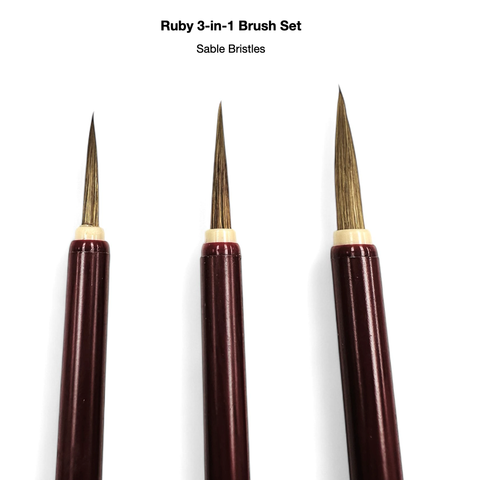 Ruby 3-in-1 Brush Set – Rockwell Art Supplies